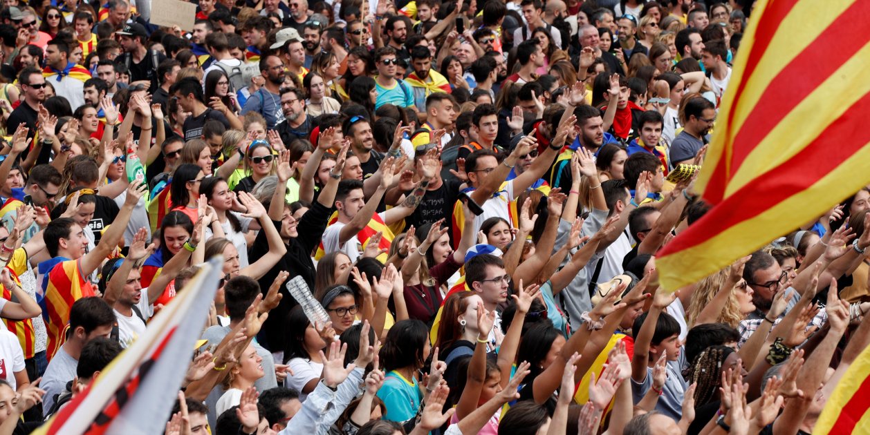 Video: The stunning view from above of today's protest in Barcelona