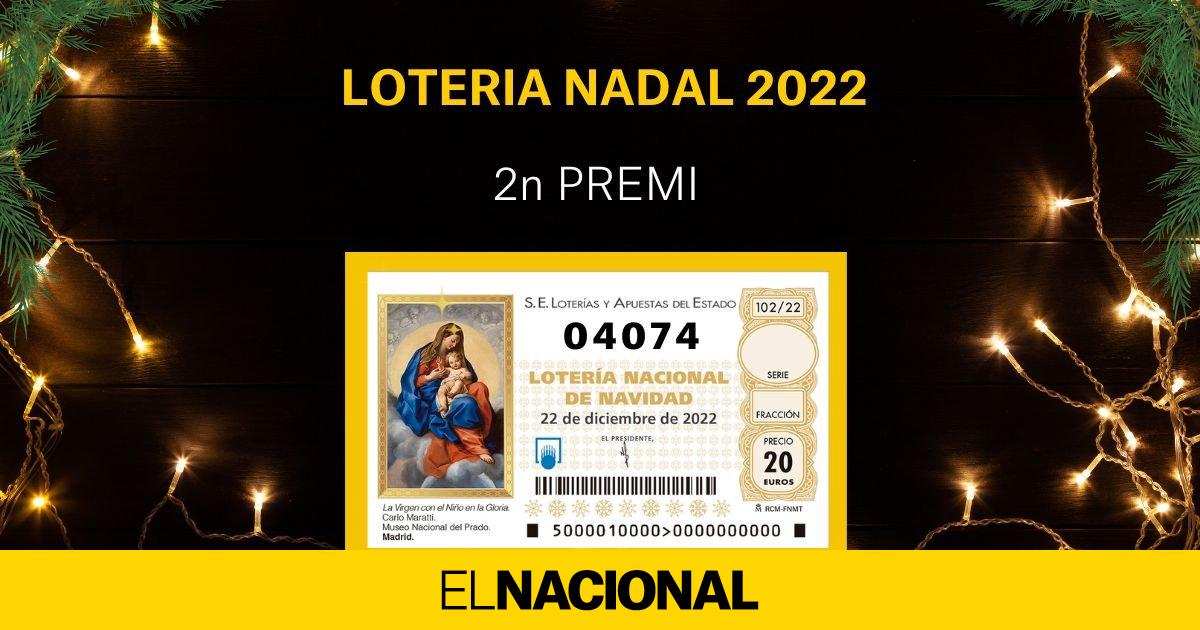 Segundo Premio Lotería Navidad 2022: Número 04074