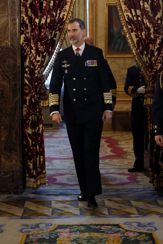 El rey Felipe cambia la bufanda y los esquís por el traje militar