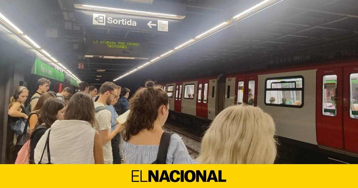 Servei aturat a la L3 per una avaria a l'estació Plaça del Centre