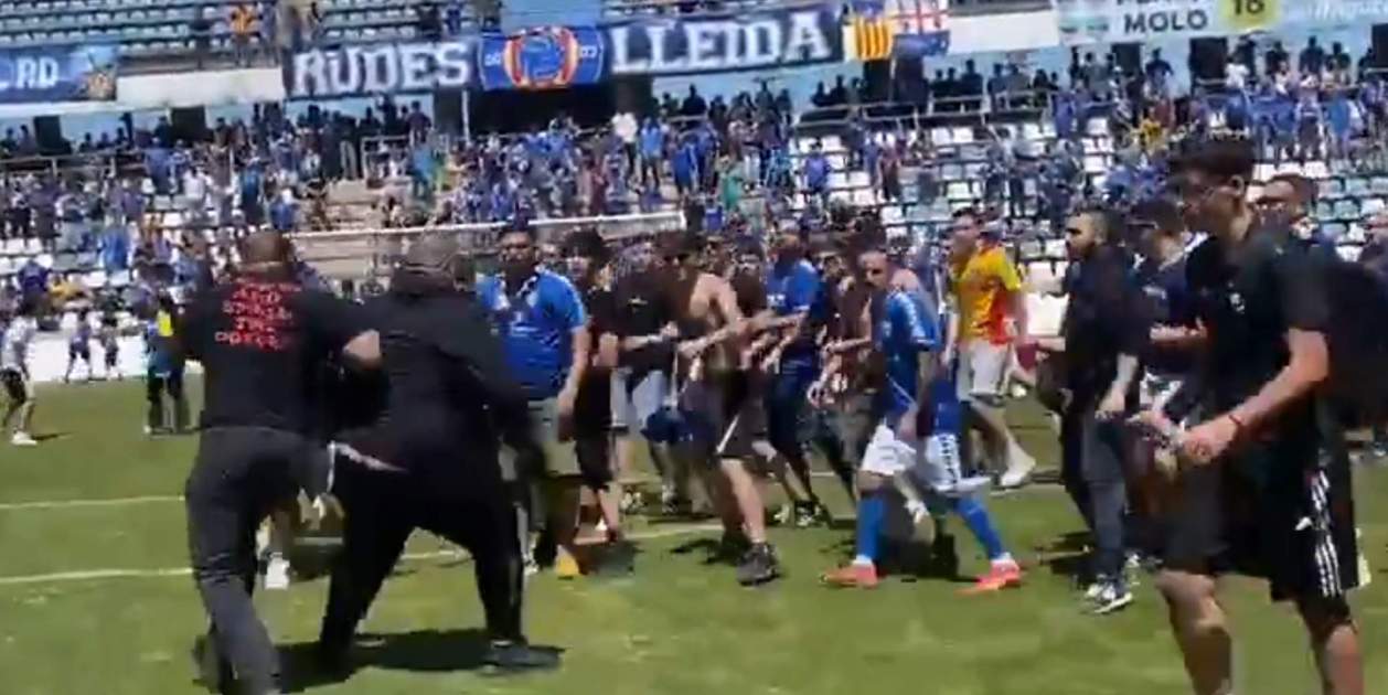Invasió de camp i batalla campal en el Lleida - Vilanova de la Tercera ...