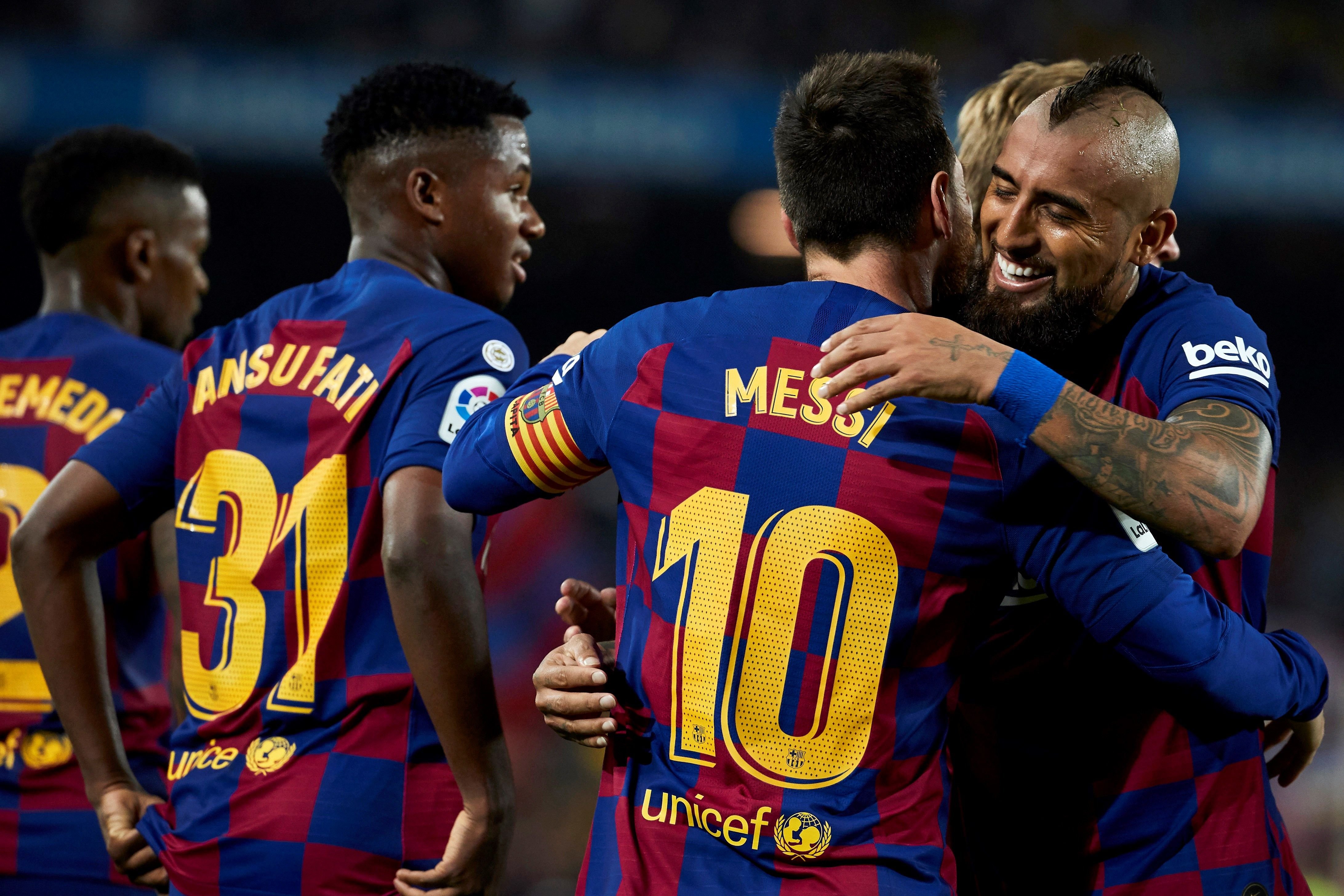 Manita del Barça con un Messi espectacular